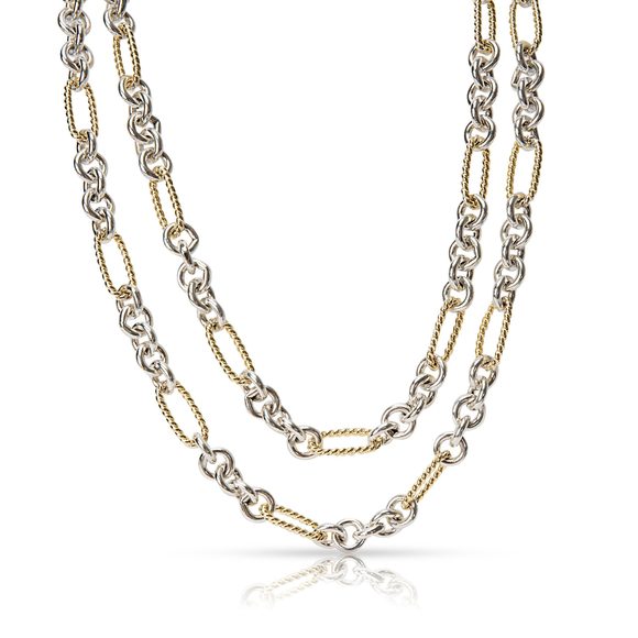 David Yurman | Bags | David Yurman Figaro Necklace In Sterling Silver ...